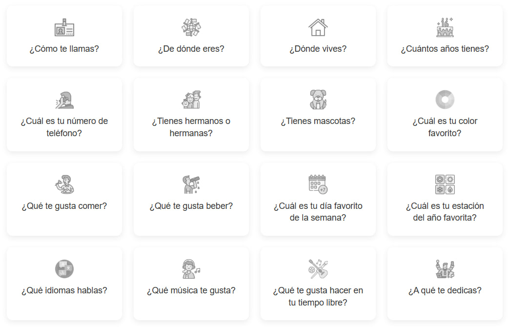Preguntas Personales: preguntas de conversacion en espanol - EspaMilka