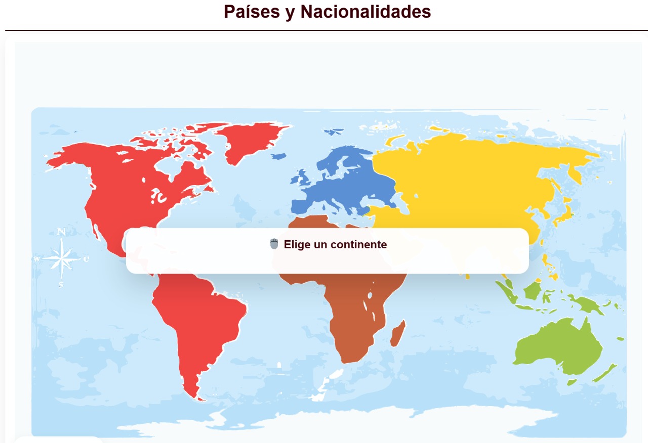 Países y nacionalidades en español | Espamilka: teoria y actividades de ...